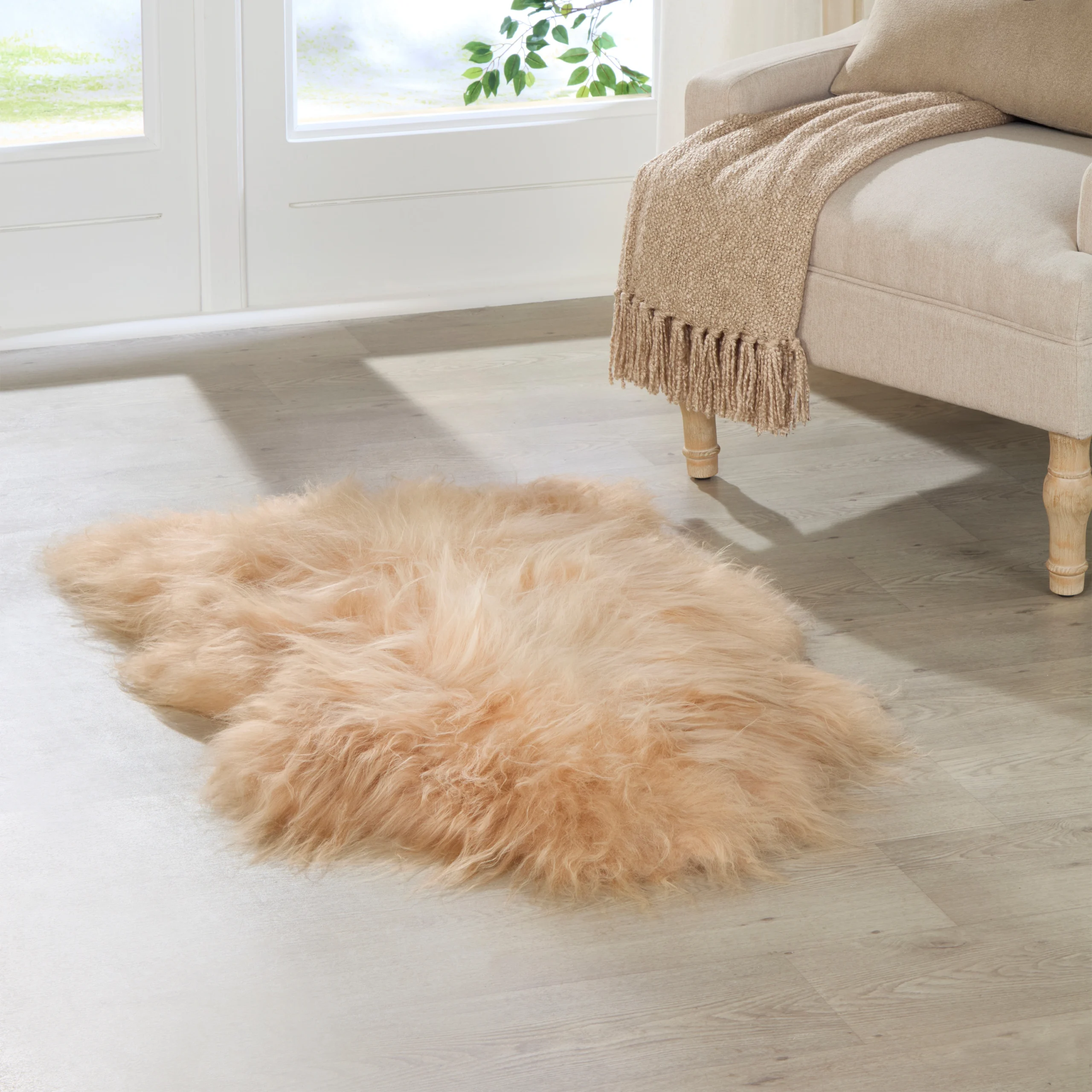 Soft Cappuccino Icelandic Sheepskin Rug for Home Comfort