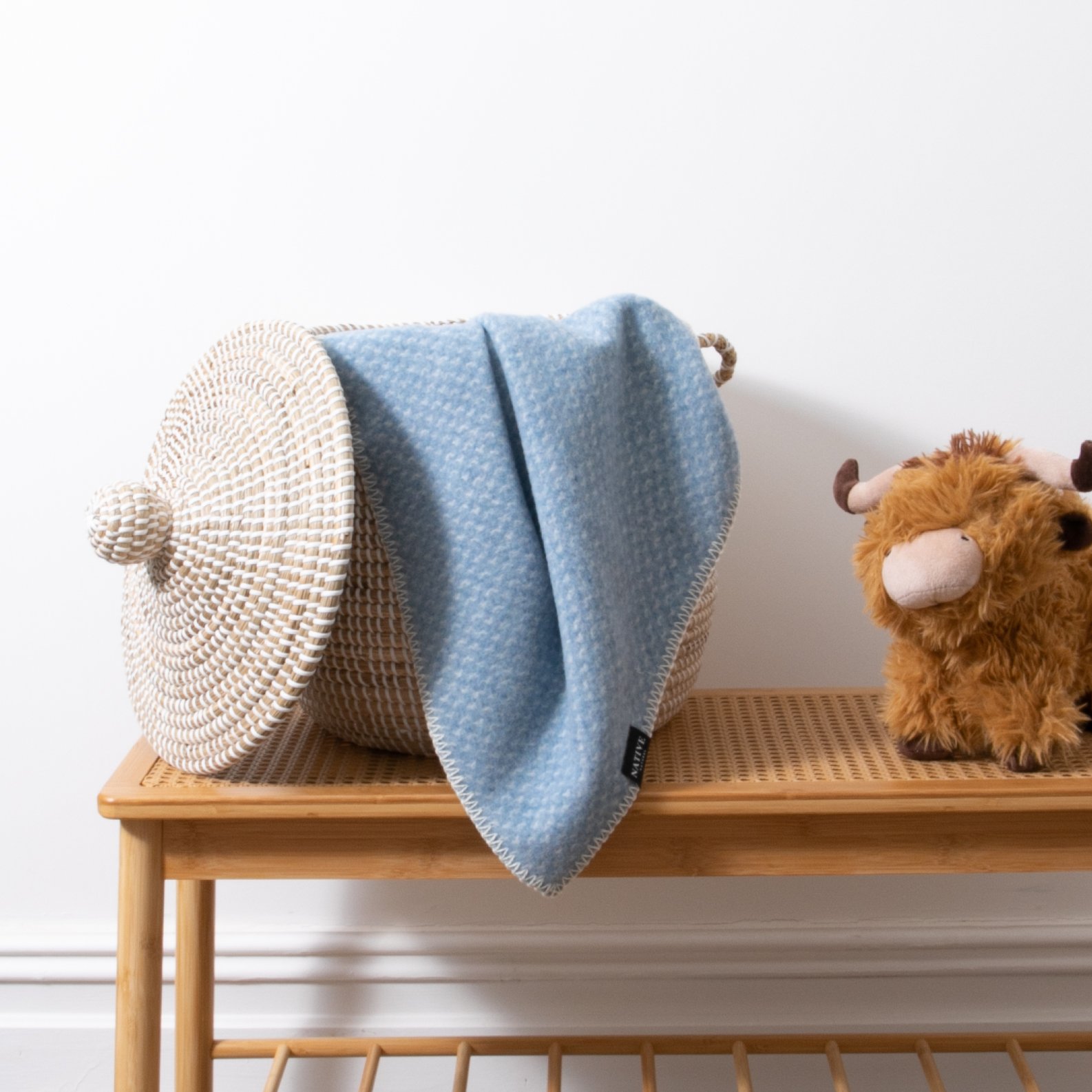 Hoop Baby Blue Wool Blanket | Simply Sheepskin